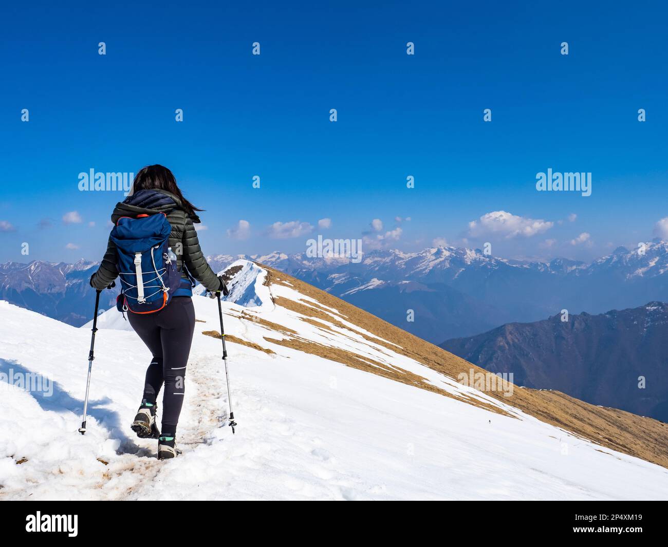 Winter trekking in the italian alps of Val Taleggio Stock Photo - Alamy