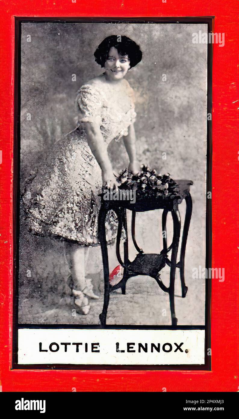 Portrait of Lottie Lennox - Vintage Cigarette Card Stock Photo - Alamy