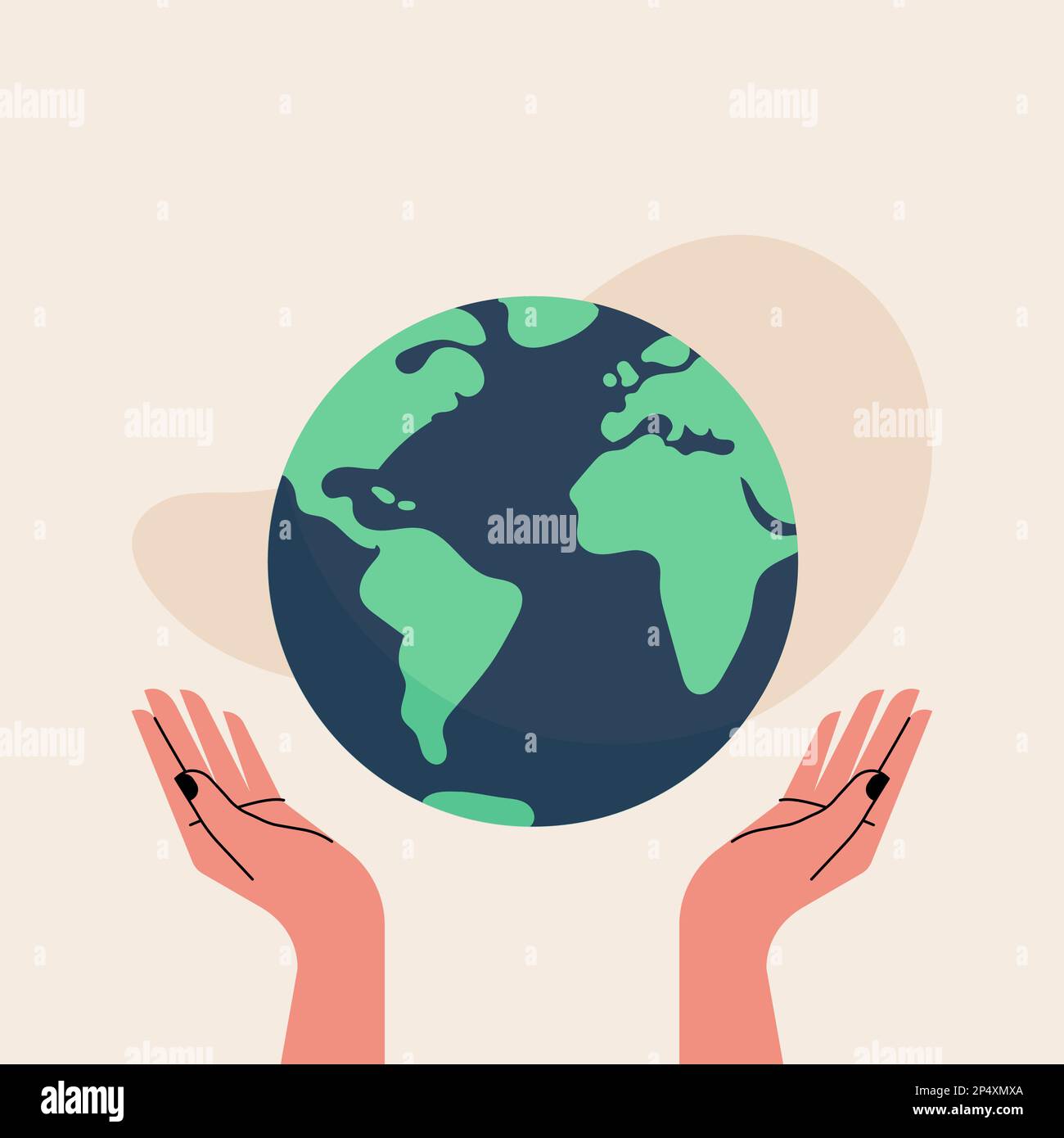 Hands up holds world globe. Concept of sustainability, Earth Day ...