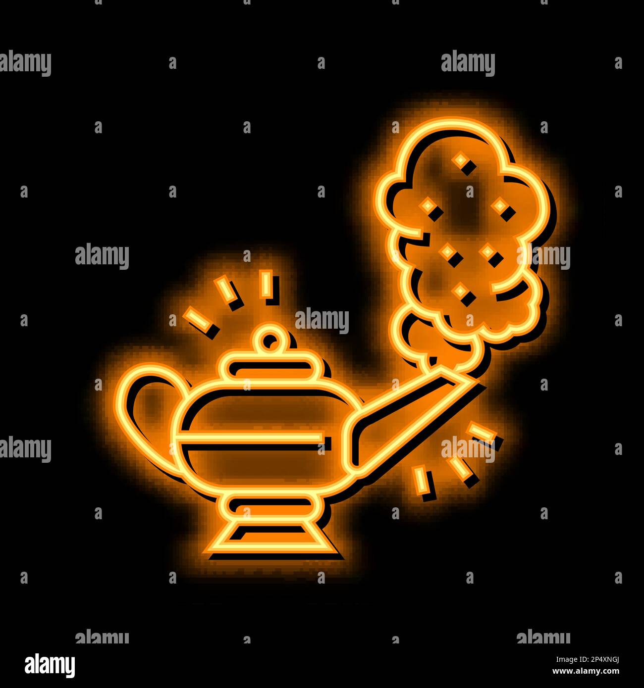 djinn lamp neon glow icon illustration Stock Vector Image & Art - Alamy