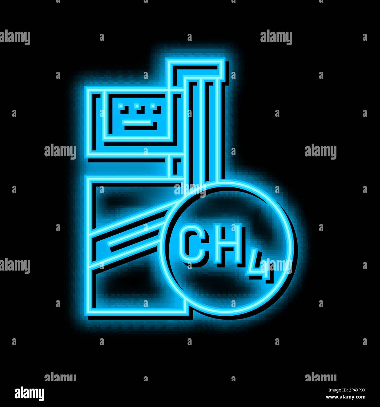 methane gas station neon glow icon illustration Stock Vector Image ...