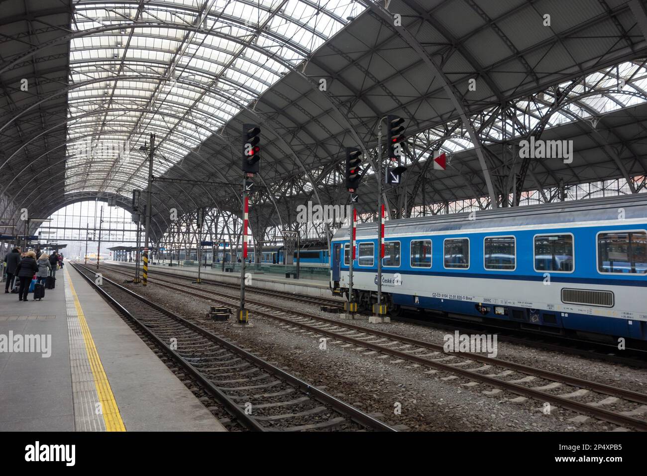 PRAGUE, CZECH REPUBLIC - NOVEMBER 13, 2022: Wagons and train of Ceske ...