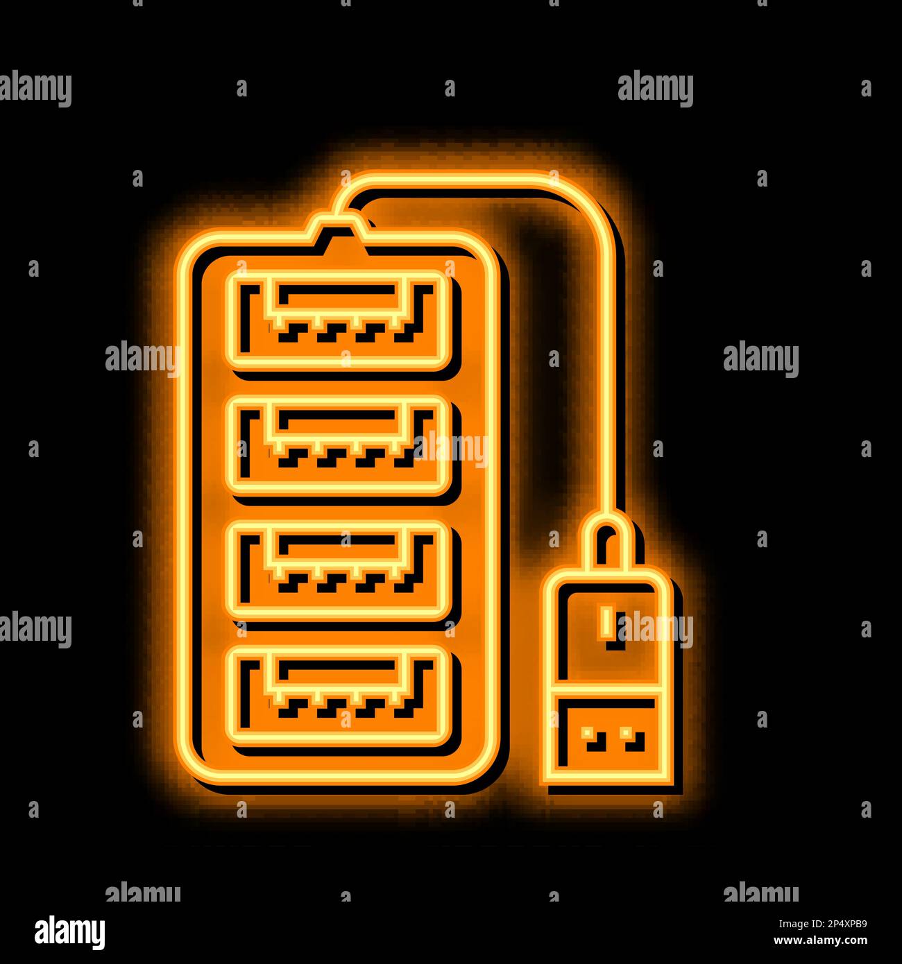 Hub Usb Neon Glow Icon Illustration Stock Vector Image And Art Alamy