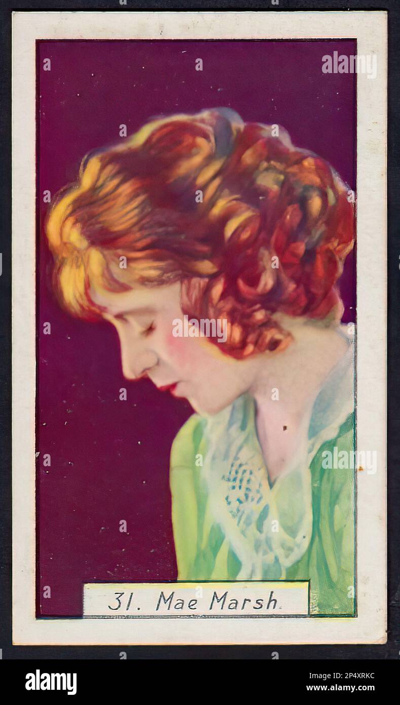 Portrait of Mae Marsh - Vintage Cigarette Card Stock Photo - Alamy