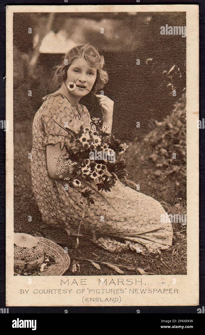Portrait of Mae Marsh - Vintage Cigarette Card Stock Photo - Alamy