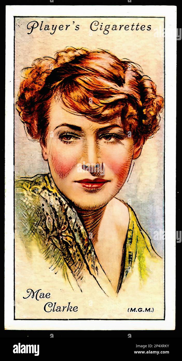 Portrait of Mae Clarke - Vintage Cigarette Card Stock Photo - Alamy