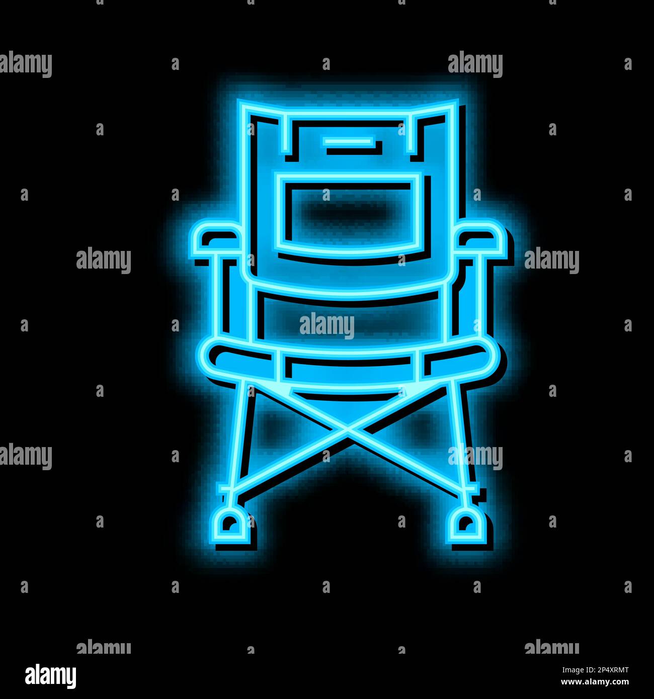 camp chair neon glow icon illustration Stock Vector Image & Art - Alamy