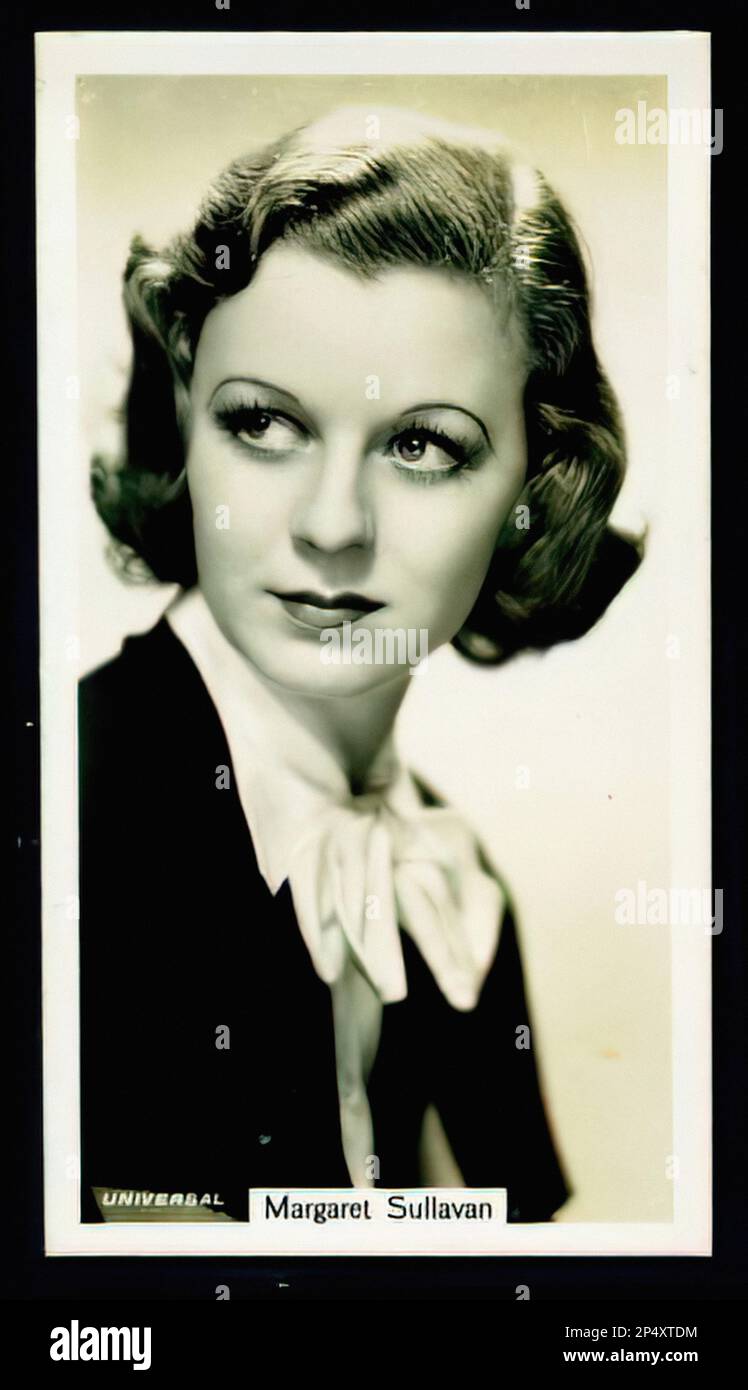Portrait of Margaret Sullavan - Vintage Cigarette Card Stock Photo - Alamy