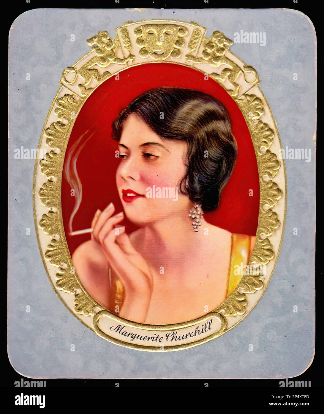 Portrait of Marguerite Churchill - Vintage German Cigarette Card Stock ...