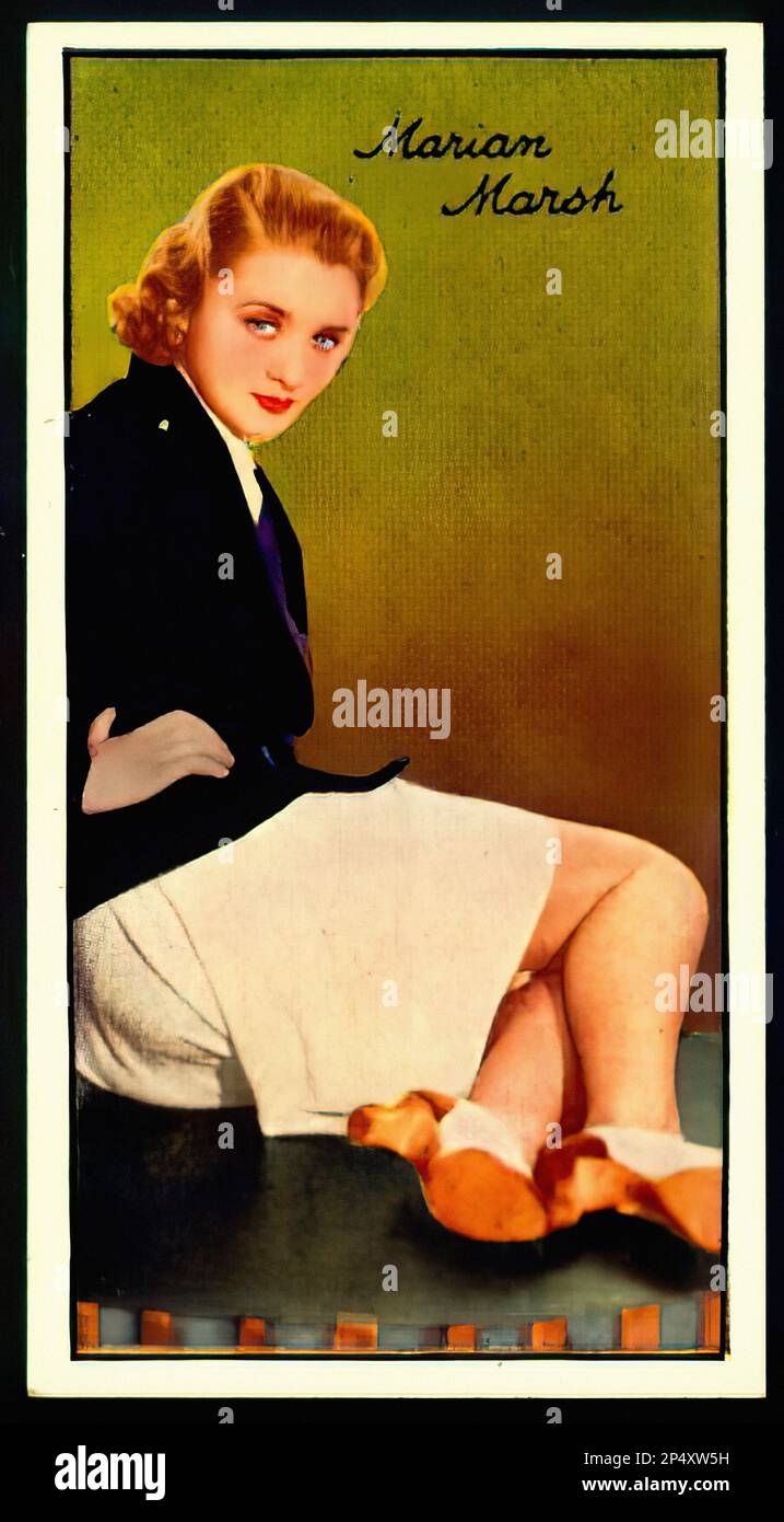Portrait of Marian Marsh - Vintage Cigarette Card Stock Photo - Alamy