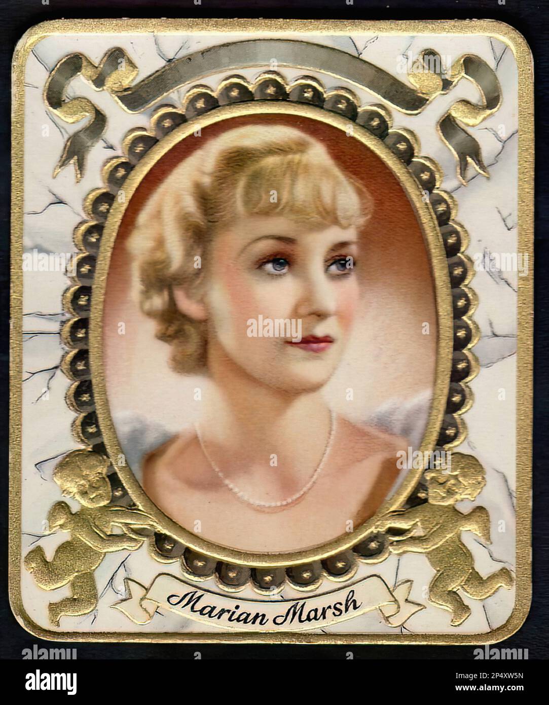 Portrait of Marian Marsh - Vintage German Cigarette Card Stock Photo ...
