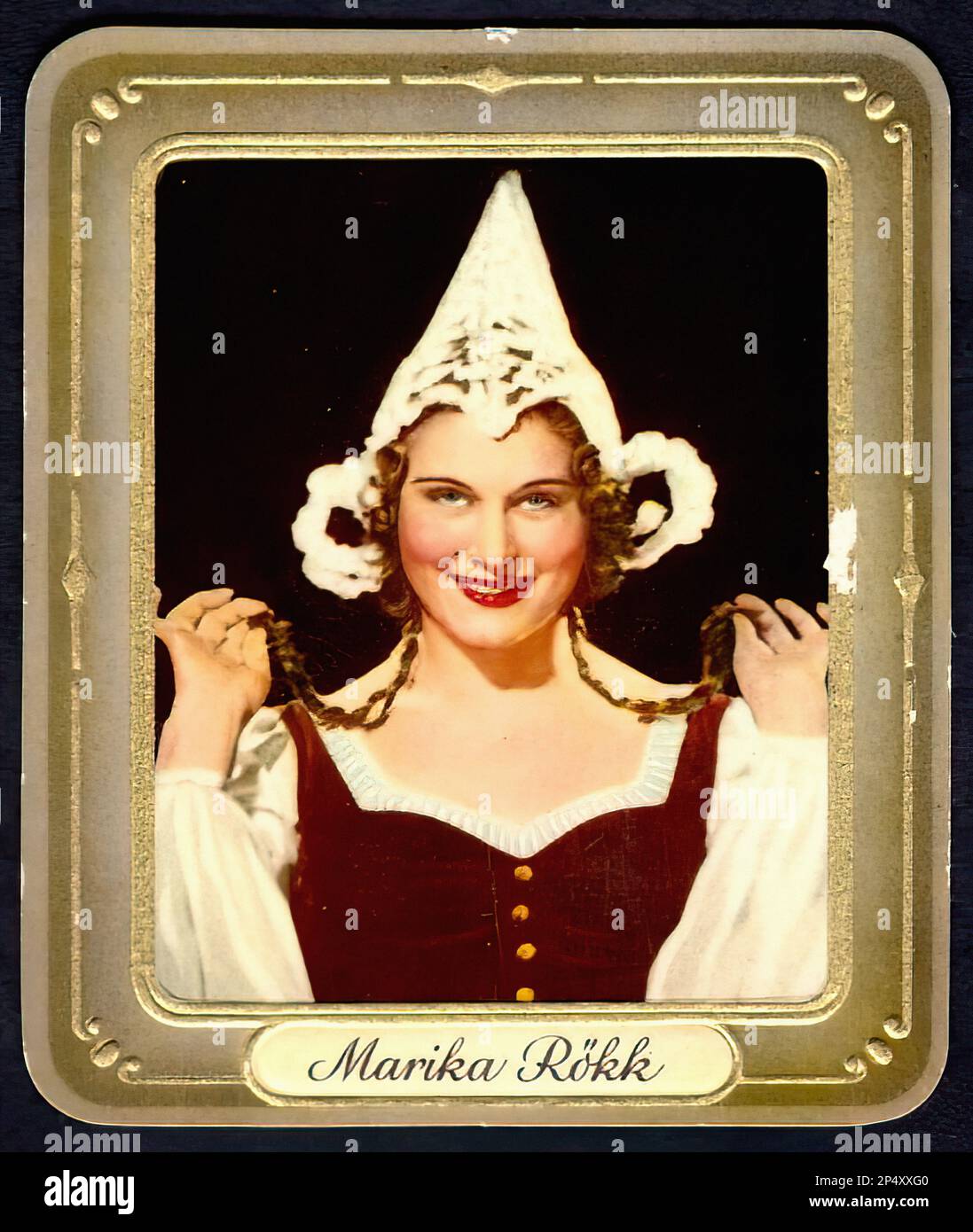 Portrait of Marika Rökk - Vintage German Cigarette Card 03 Stock Photo ...