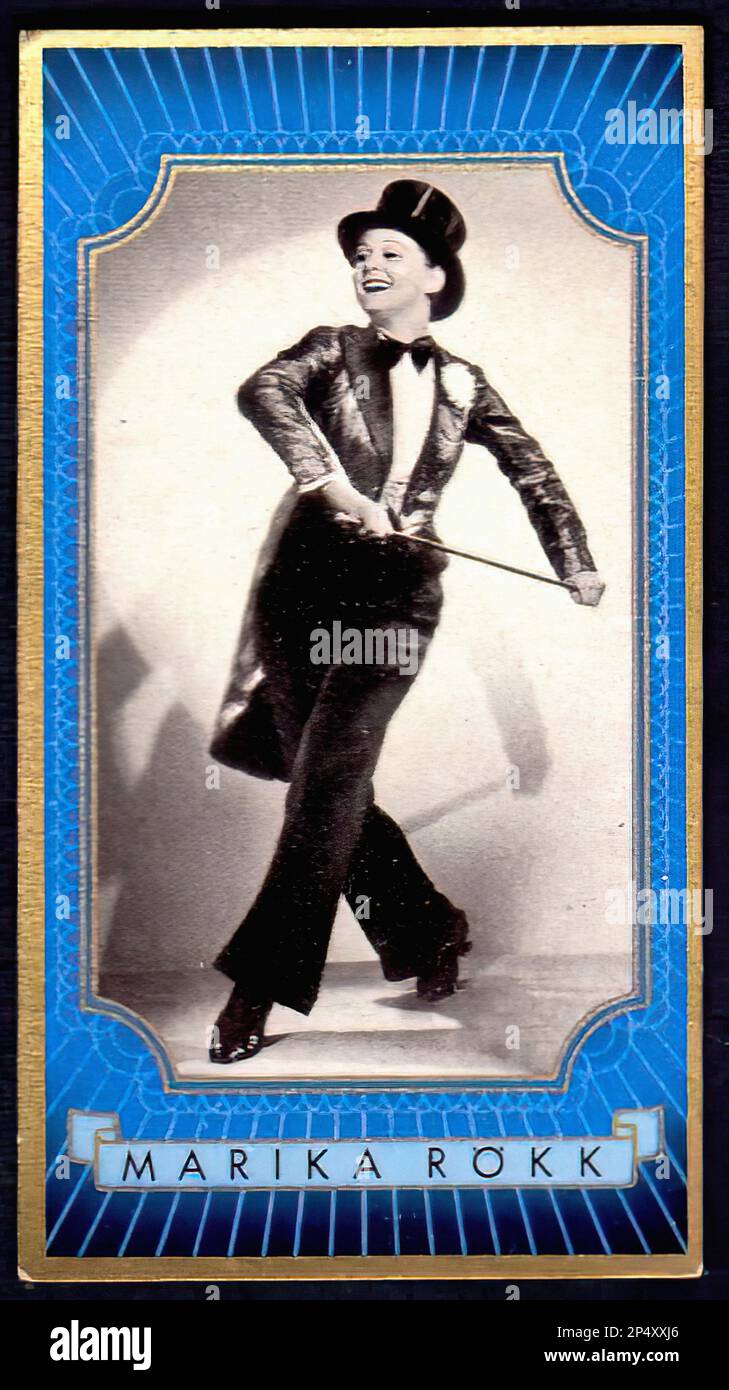 Portrait of Marika Rokk - Vintage German Cigarette Card Stock Photo - Alamy