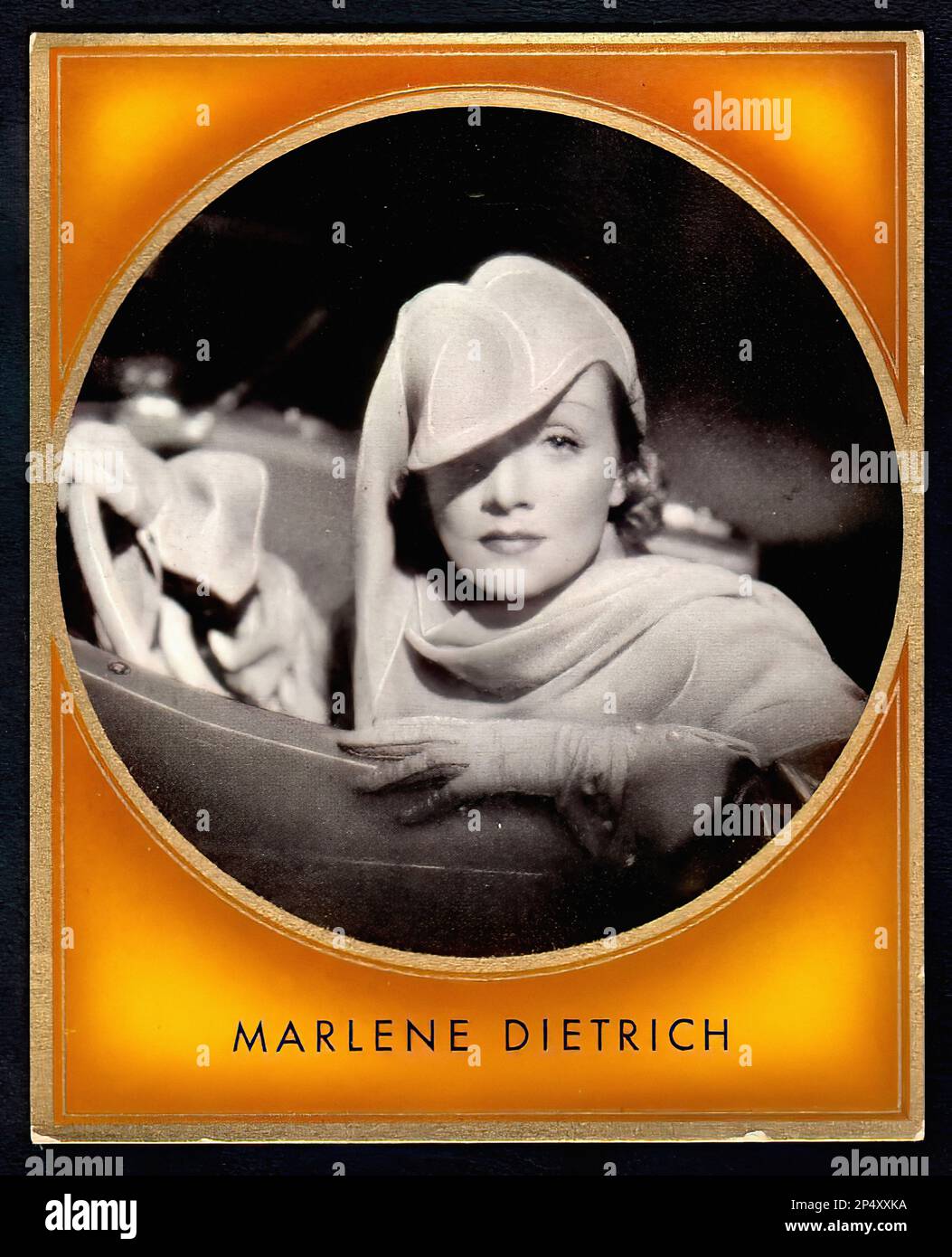 Portrait of Marlene Dietrich - Vintage German Cigarette Card 03 Stock ...