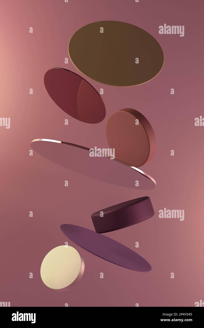 Abstract art of levitating cylinder shapes background wallpaper. 3D ...