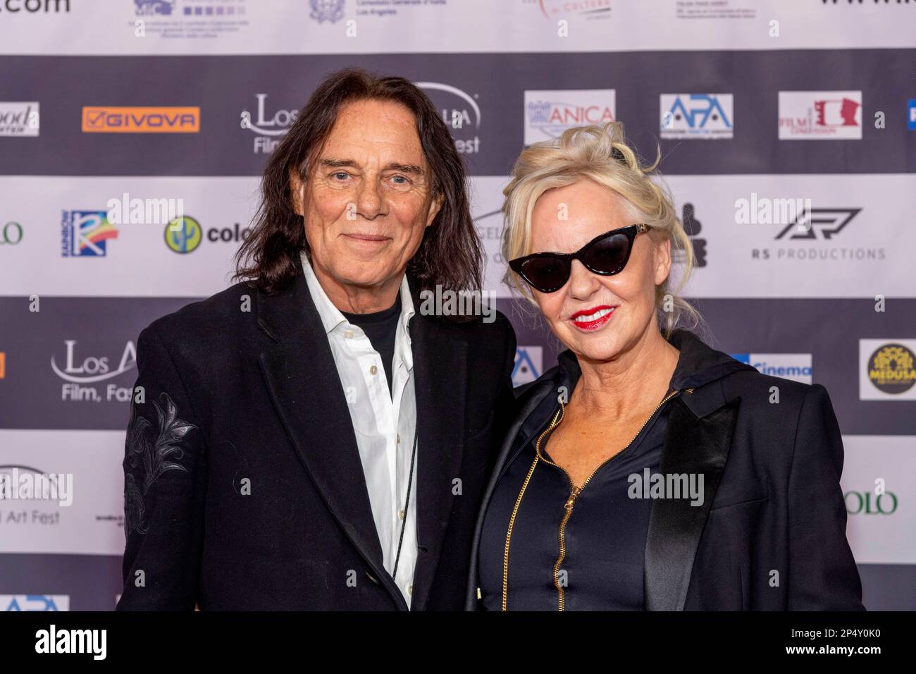 Costume Designer George Blodwell with Amanda Eliasch attends Los ...