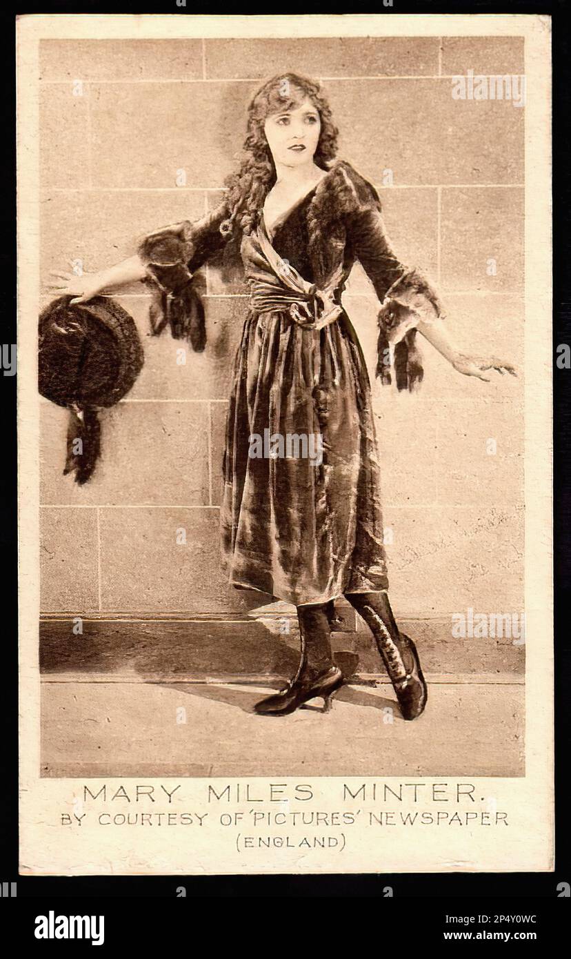 Portrait of Mary Miles Minter - Vintage Cigarette Card Stock Photo - Alamy