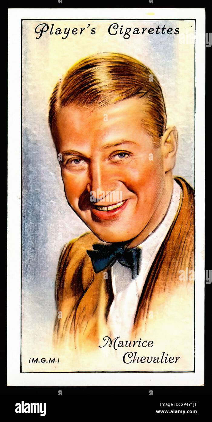 Portrait of Maurice Chevalier - Vintage Cigarette Card Stock Photo - Alamy
