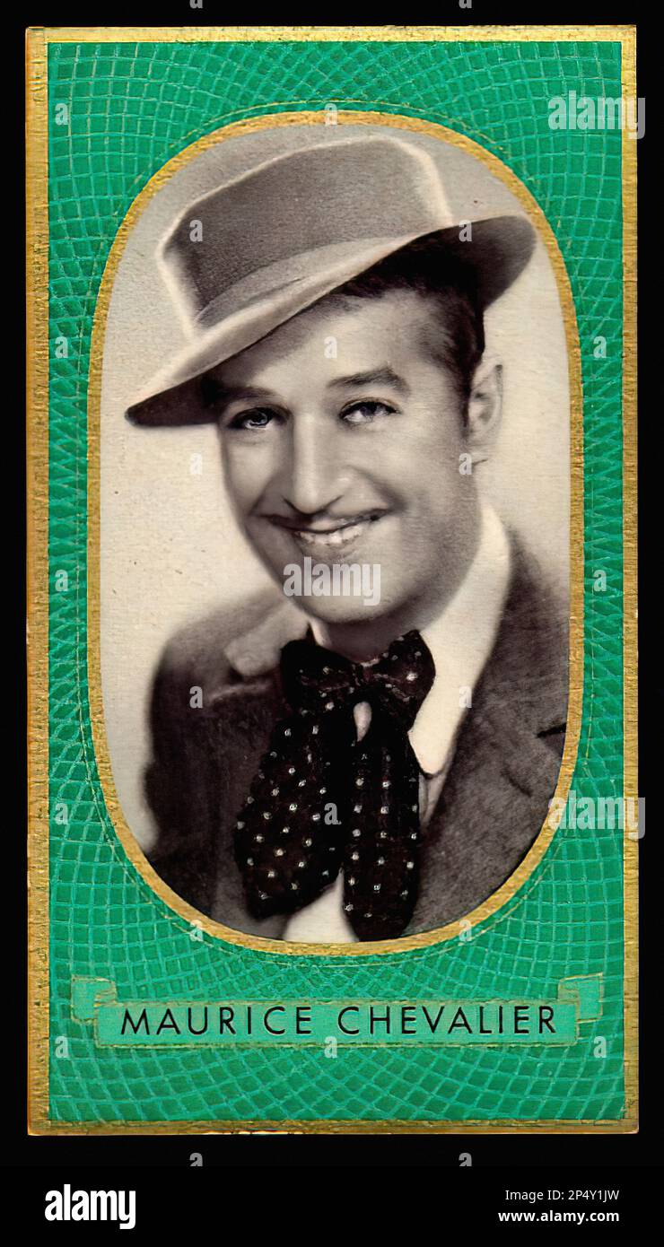 Portrait of Maurice Chevalier - Vintage German Cigarette Card 01 Stock ...