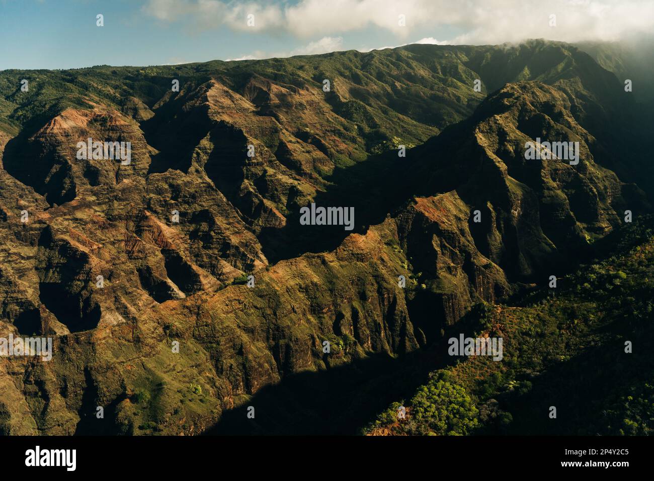 Aerial View Of Waimea Canyon Grand Canyon Of The Pacific On The Western