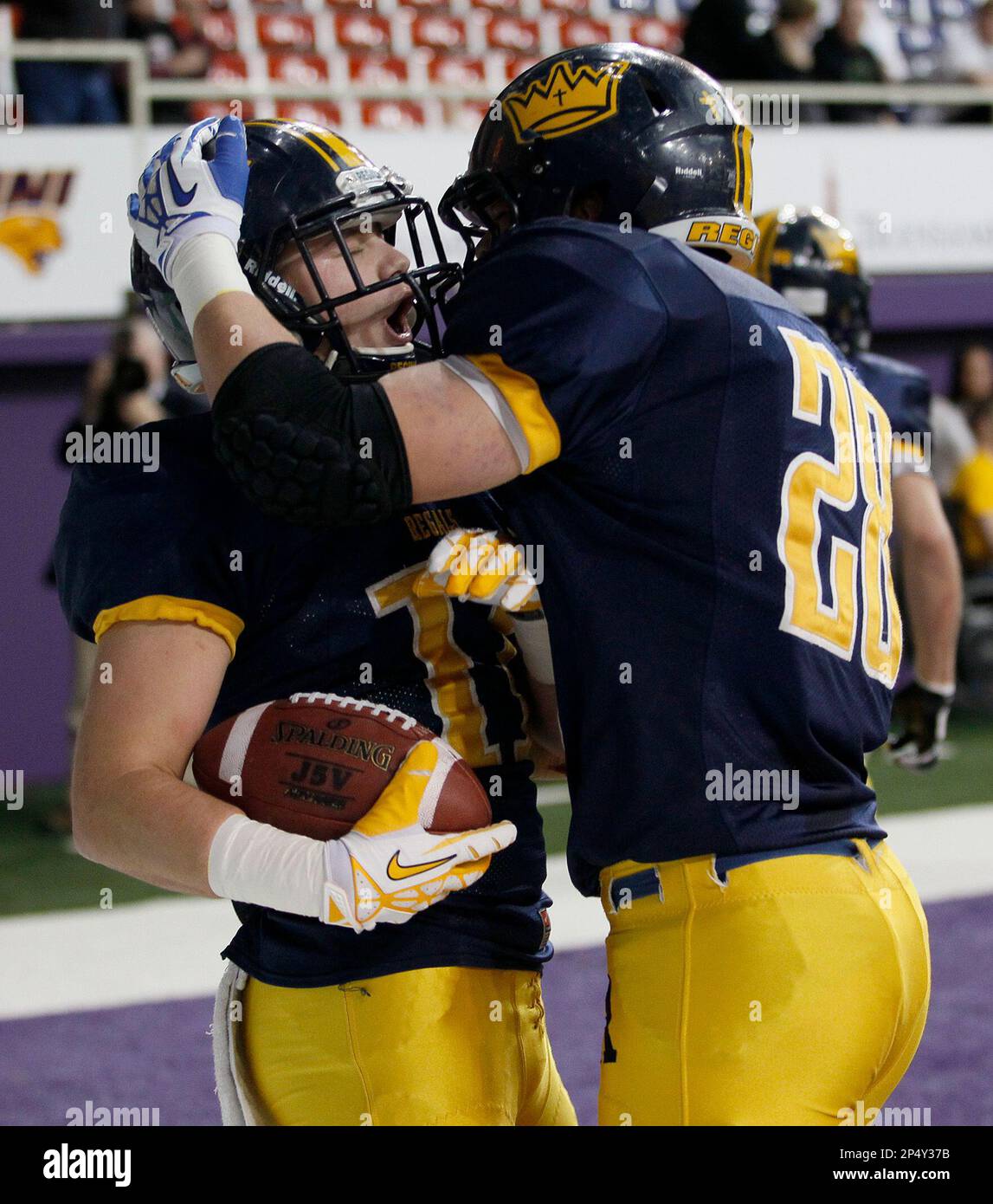 Regina's Jake Brinkman, right, congratulates Riley Dixon after a ...