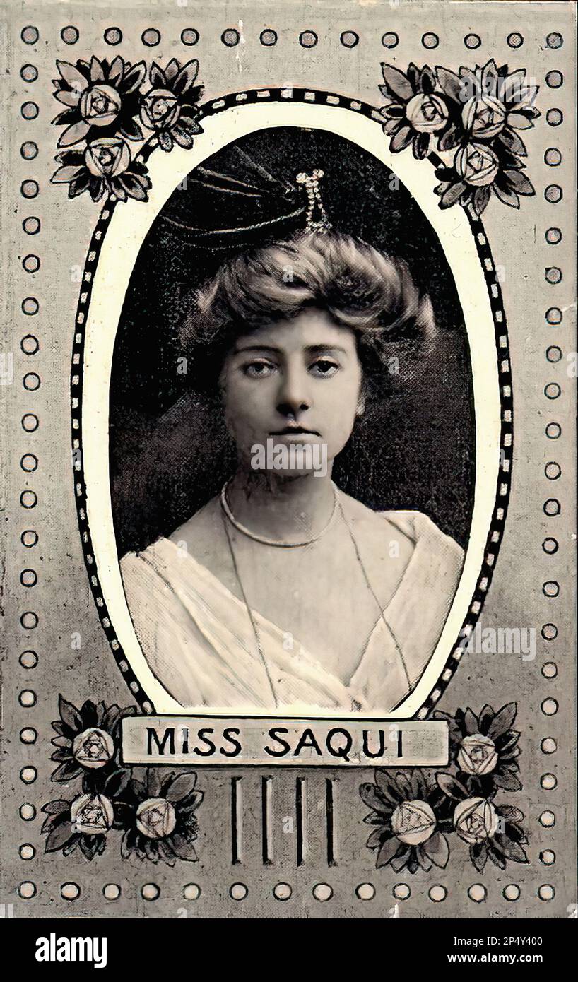 Portrait of Miss Saqui - Vintage Cigarette Card Stock Photo - Alamy