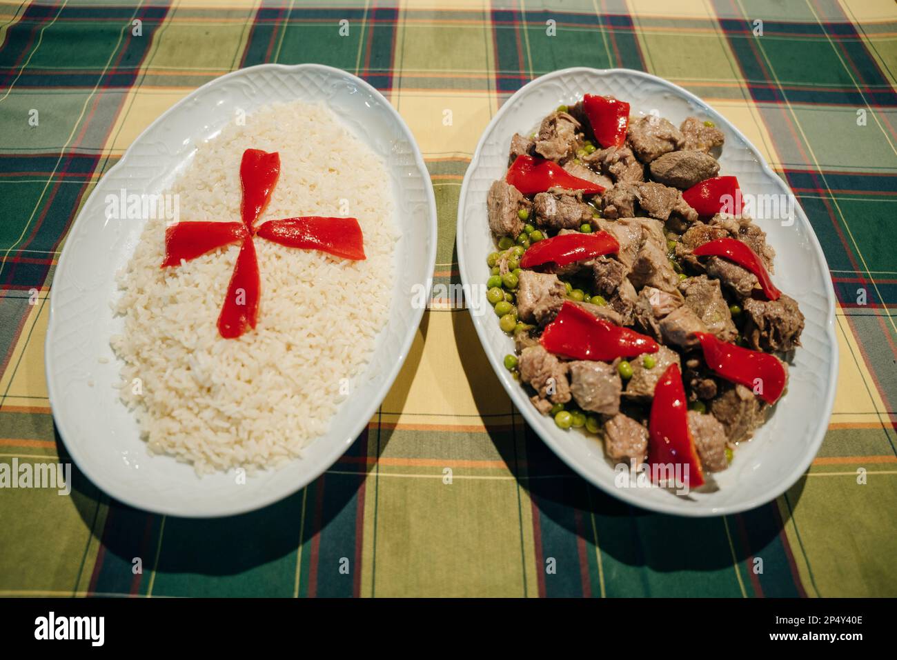 tipical pilgrim's food or dinner. camino de santiago. High quality ...