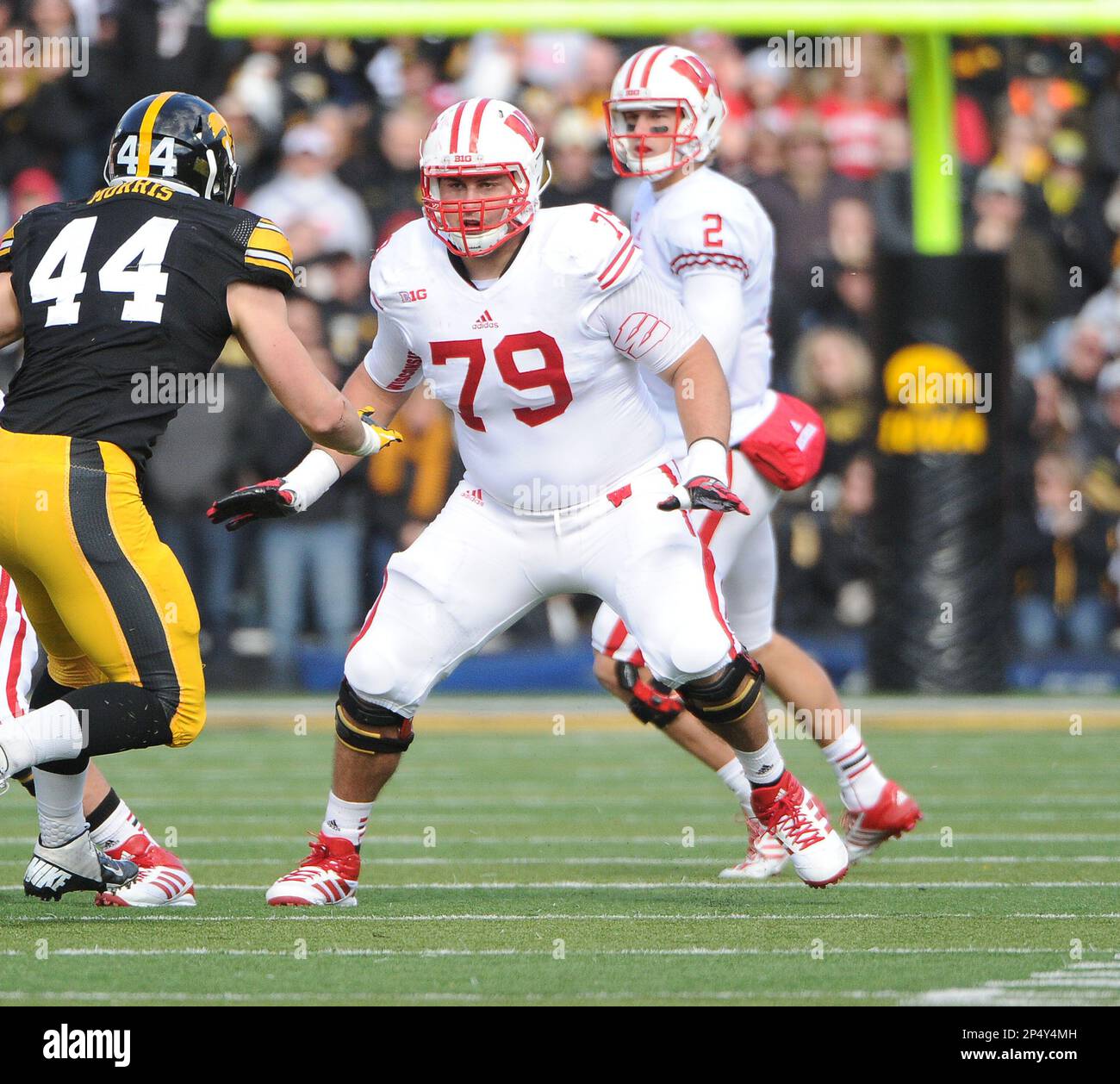Wisconsin Badgers Ryan Groy (79) during a game against the Iowa ...