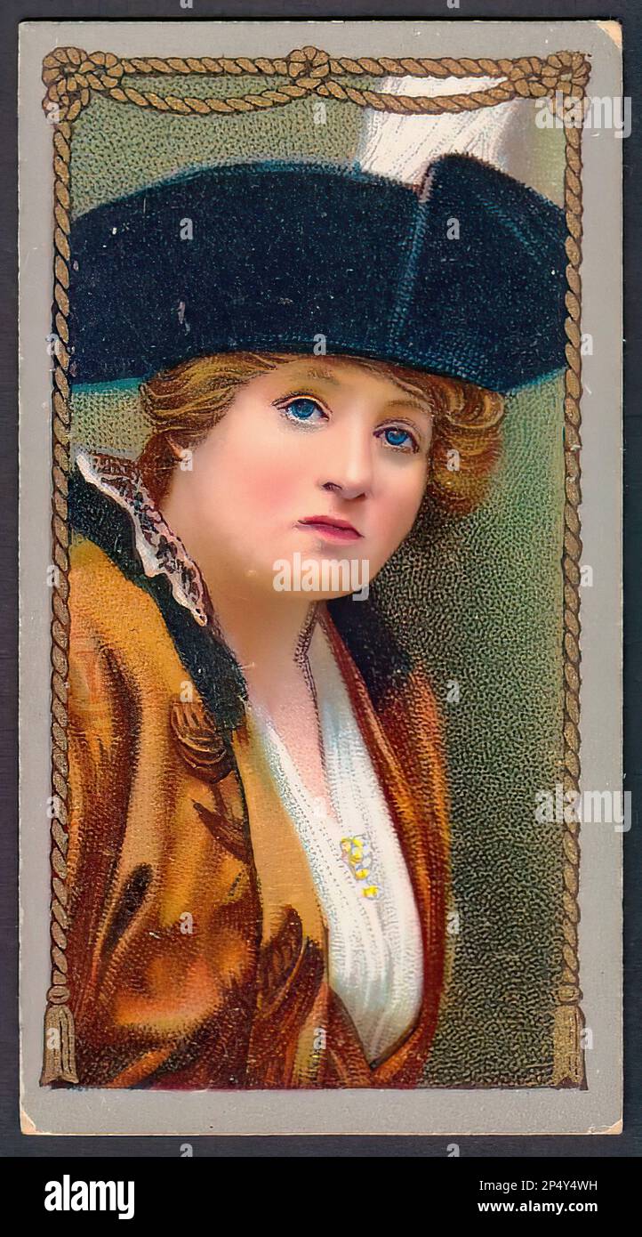 Portrait of Miss Winifred Emery - Vintage Cigarette Card Stock Photo ...