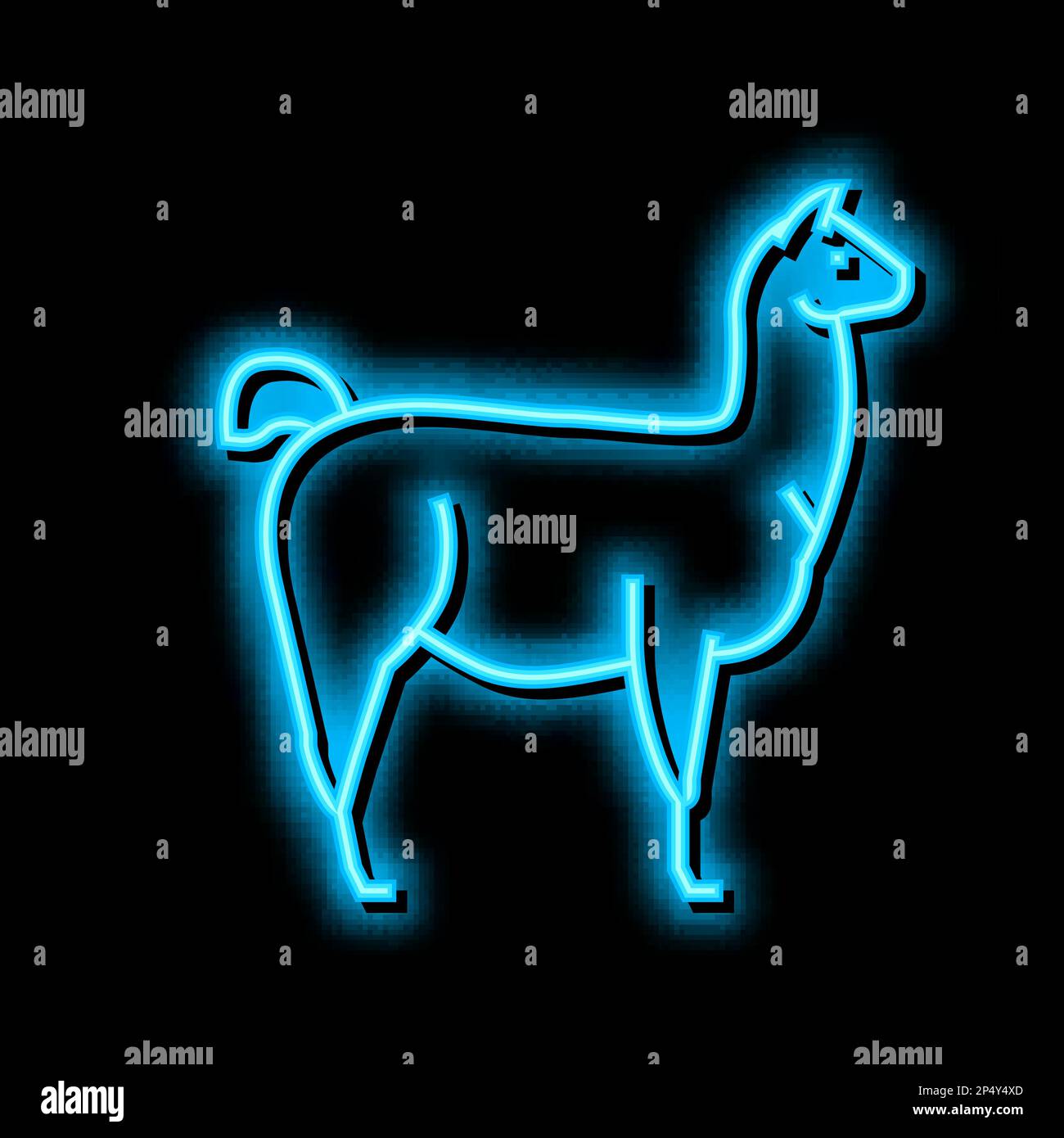 lama wild animal neon glow icon illustration Stock Vector Image & Art ...
