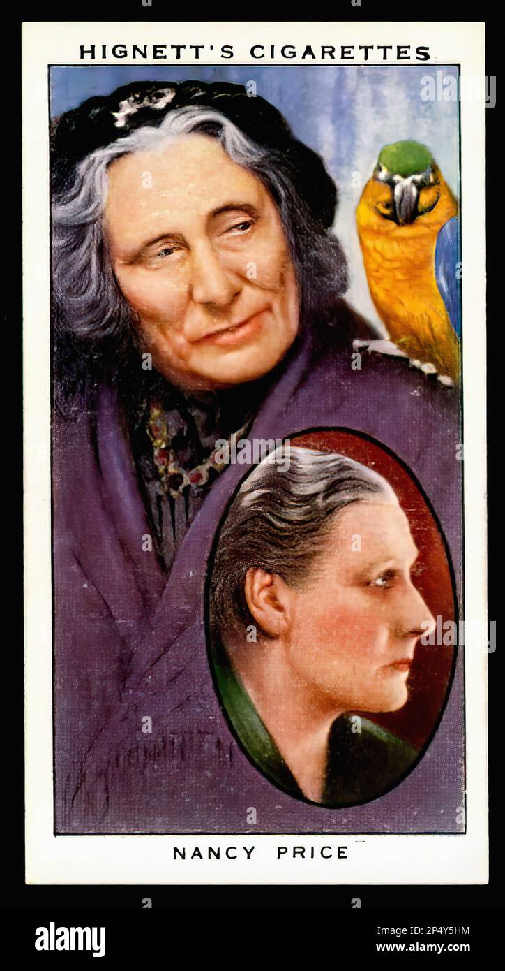 Portrait of Nancy Price - Vintage Cigarette Card Stock Photo - Alamy