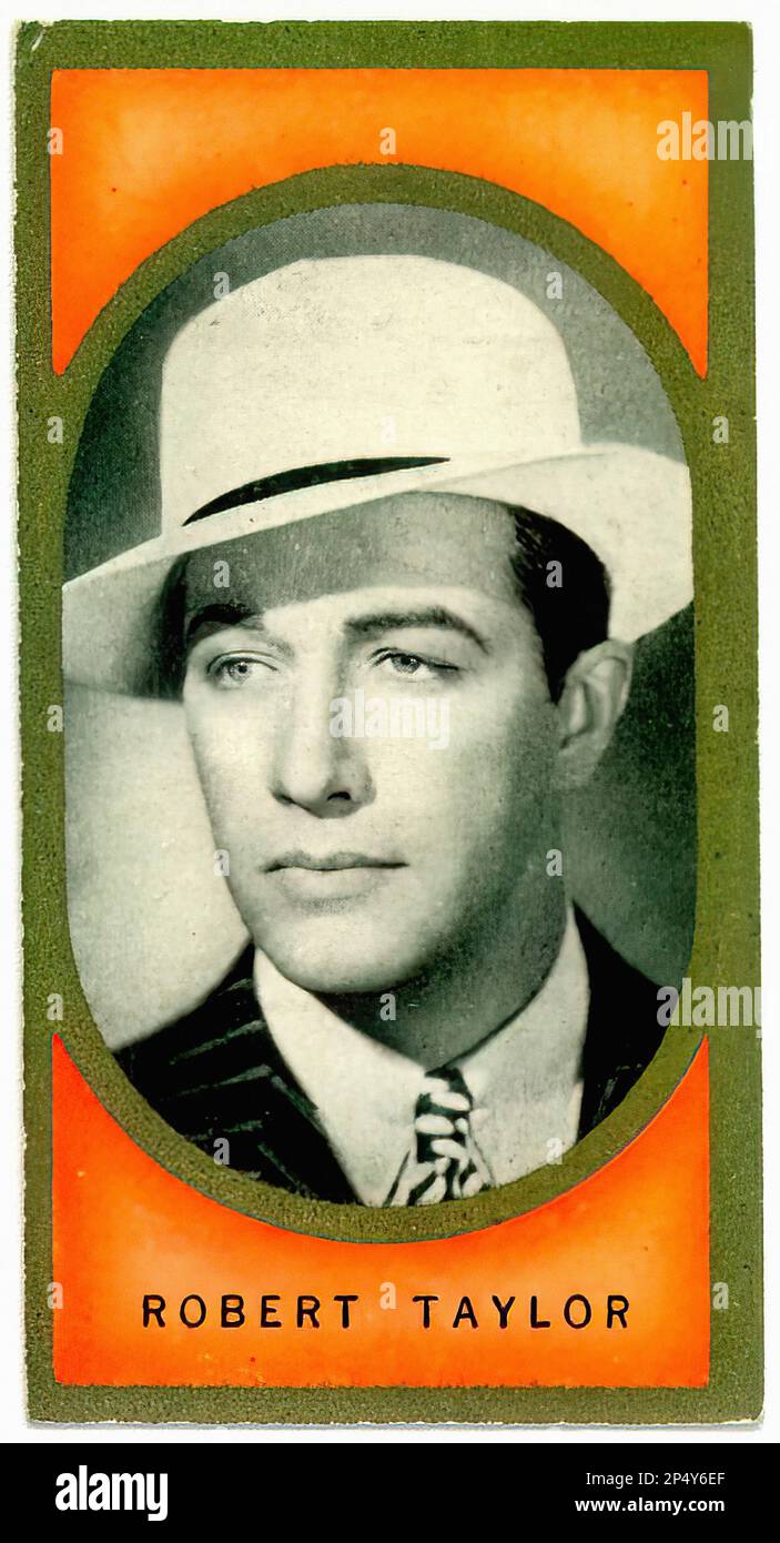 Portrait of Robert Taylor - Vintage Cigarette Card Stock Photo - Alamy