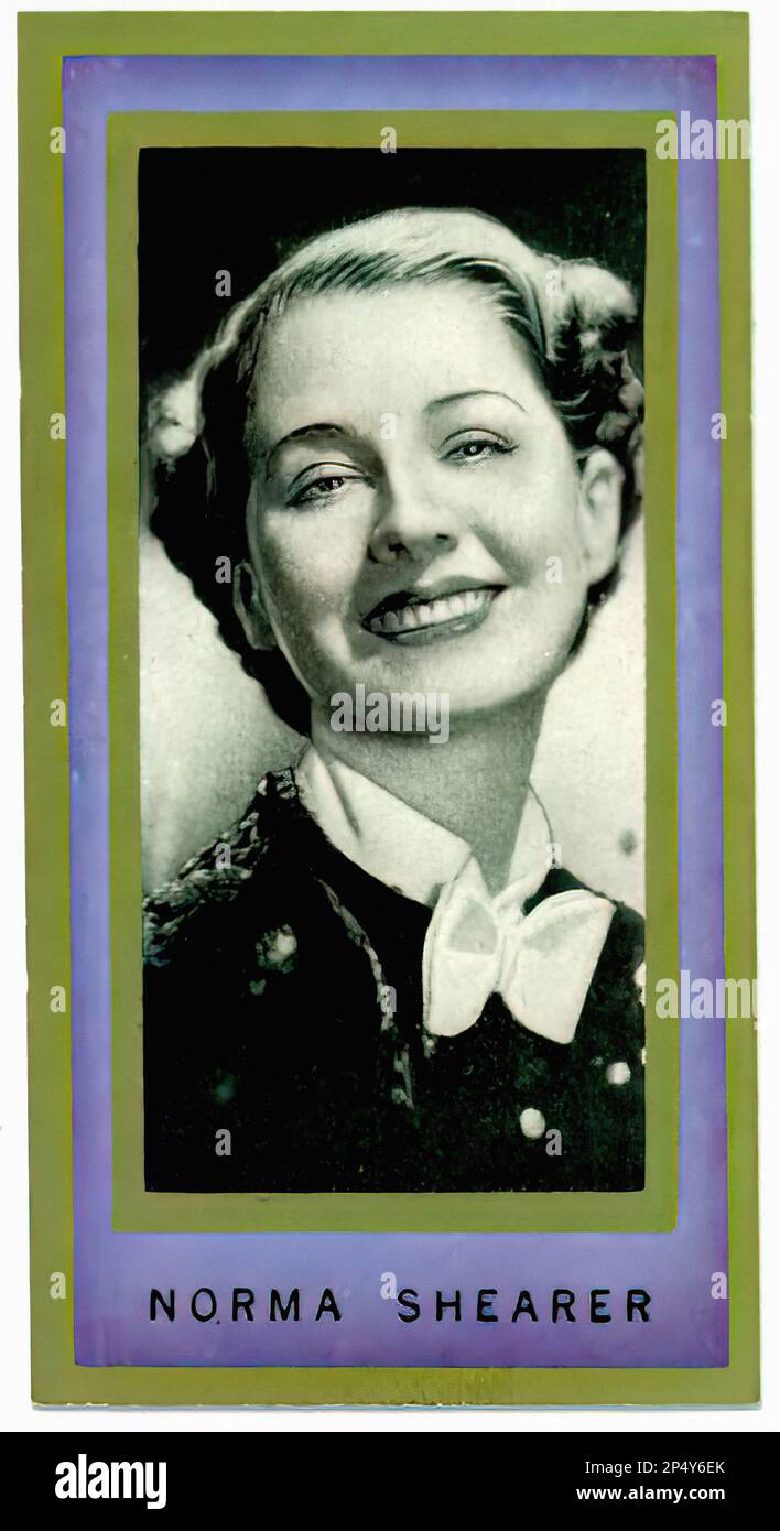 Portrait of Norma Shearer 00011 - Vintage Cigarette Card Stock Photo ...
