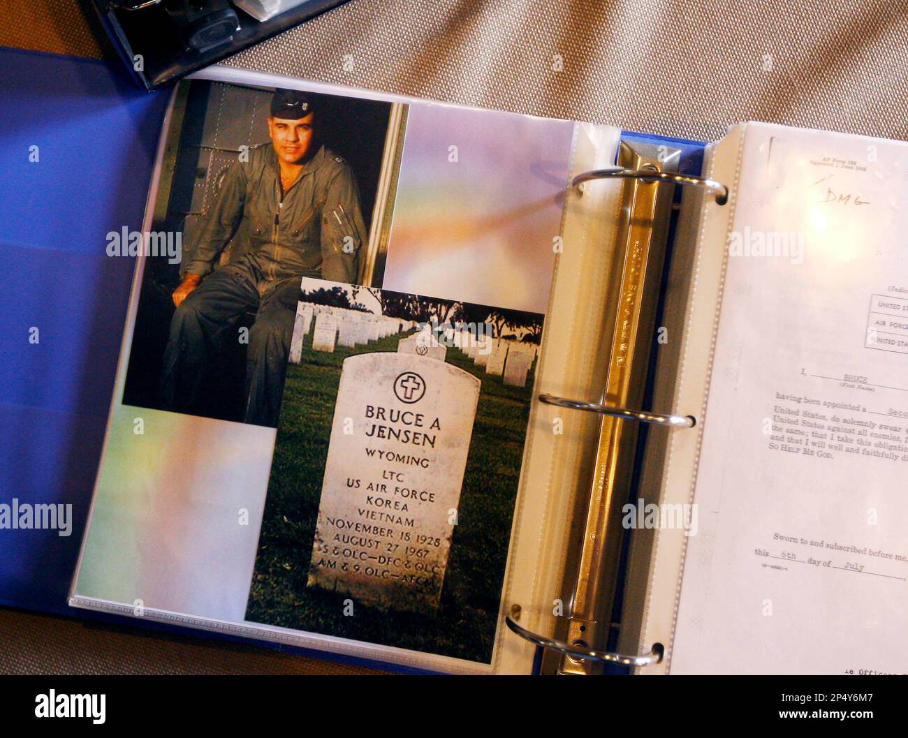 This Nov. 13, 2013 photo shows a photo and information on Lt. Col ...