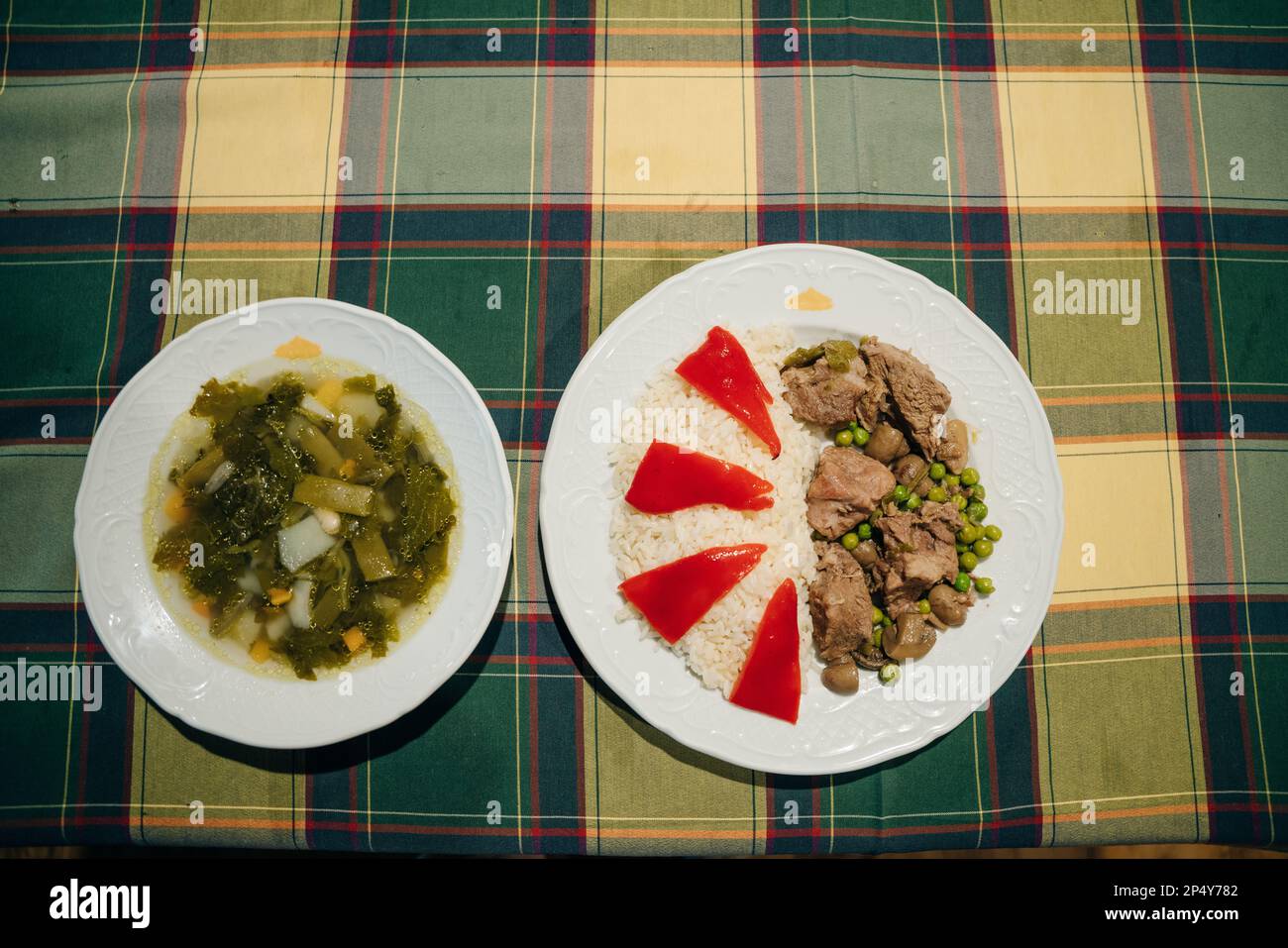 tipical pilgrim's food or dinner. camino de santiago. High quality ...