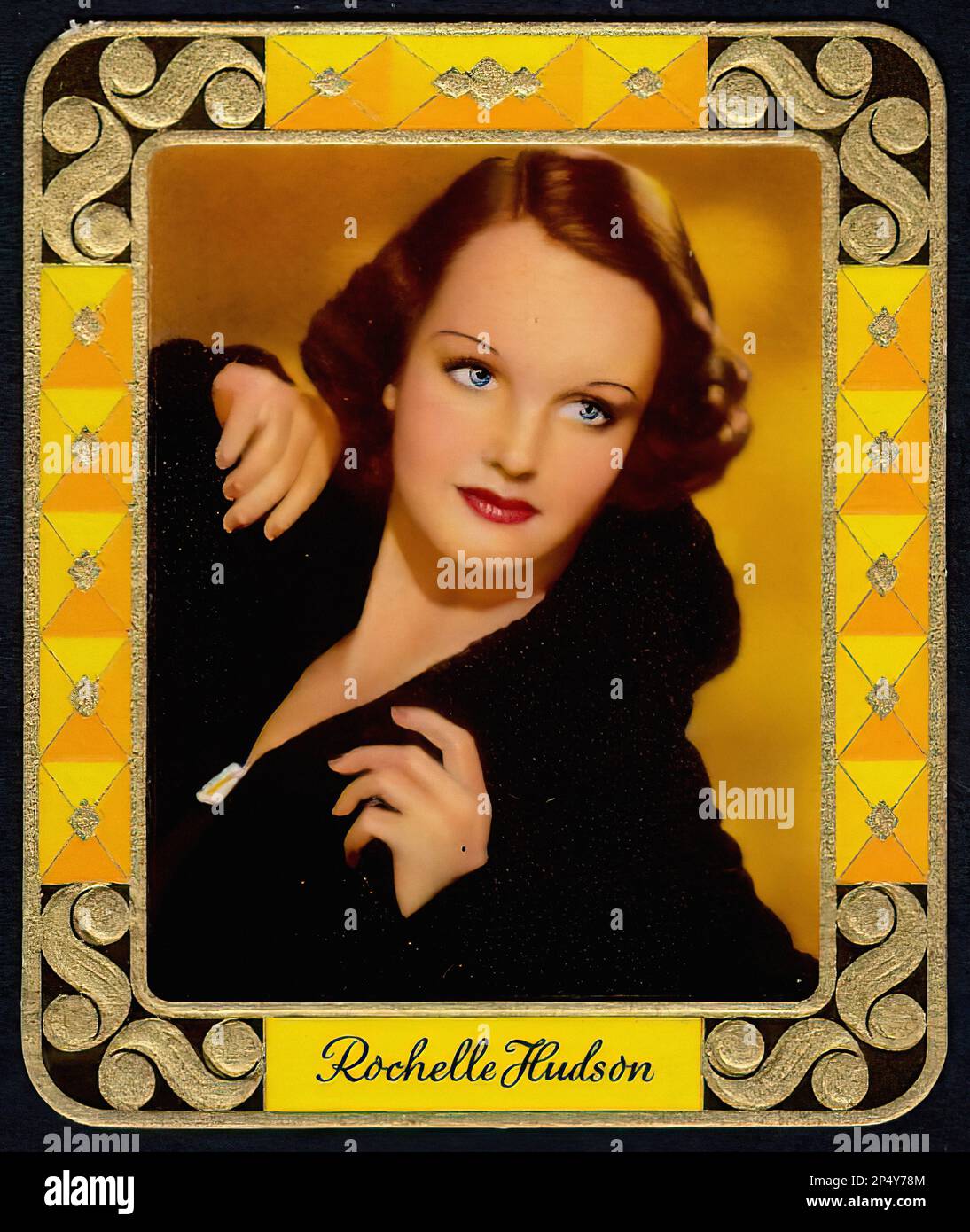 Portrait of Rochelle Hudson - Vintage German Cigarette Card Stock Photo ...
