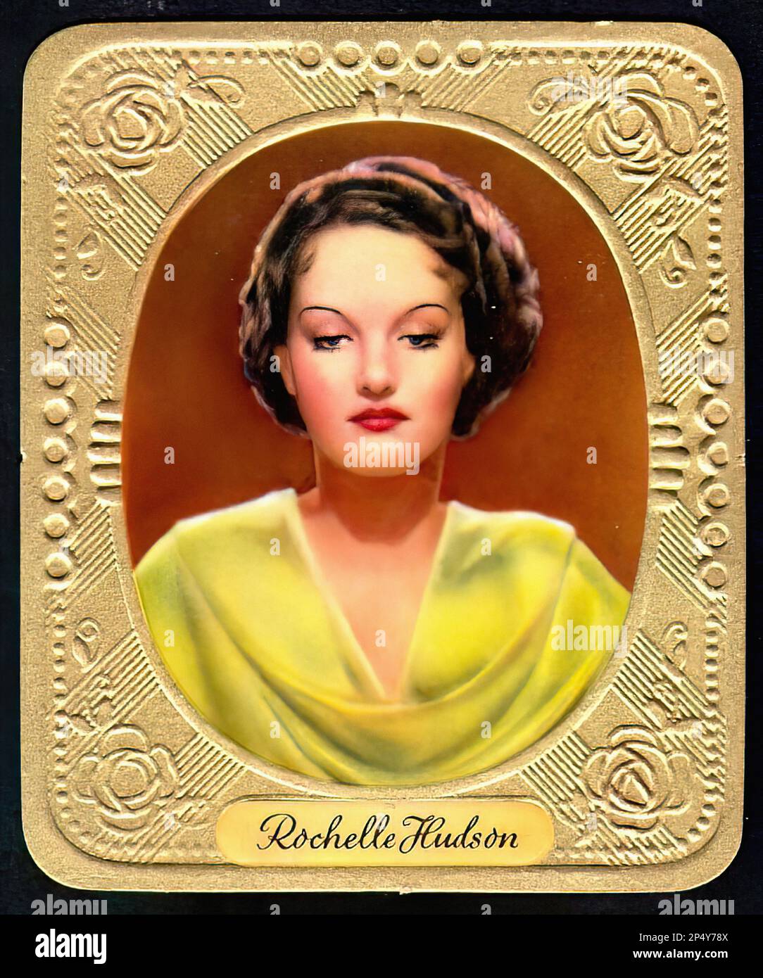 Portrait of Rochelle Hudson - Vintage German Cigarette Card Stock Photo ...
