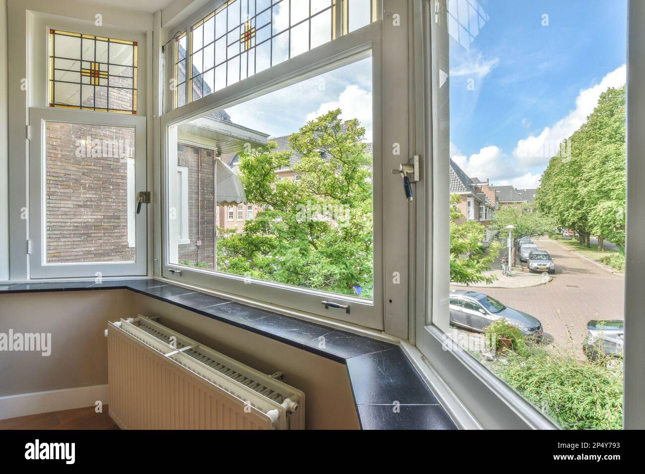 Amsterdam, Netherlands - 10 April, 2021: a window with a view of the ...