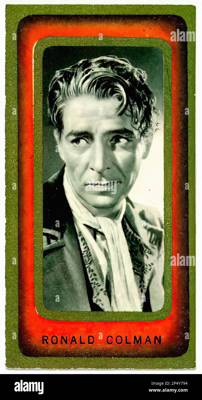 Portrait of Ronald Colman - Vintage Cigarette Card Stock Photo - Alamy