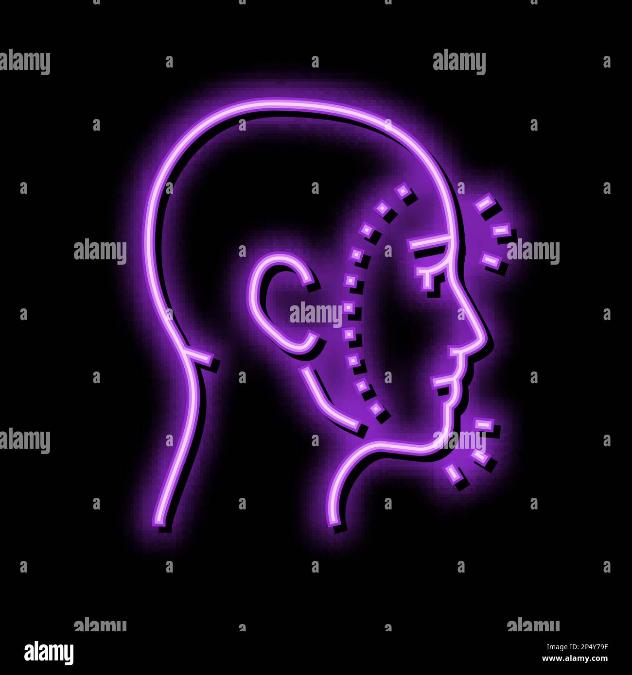 face pain body ache neon glow icon illustration Stock Vector Image ...