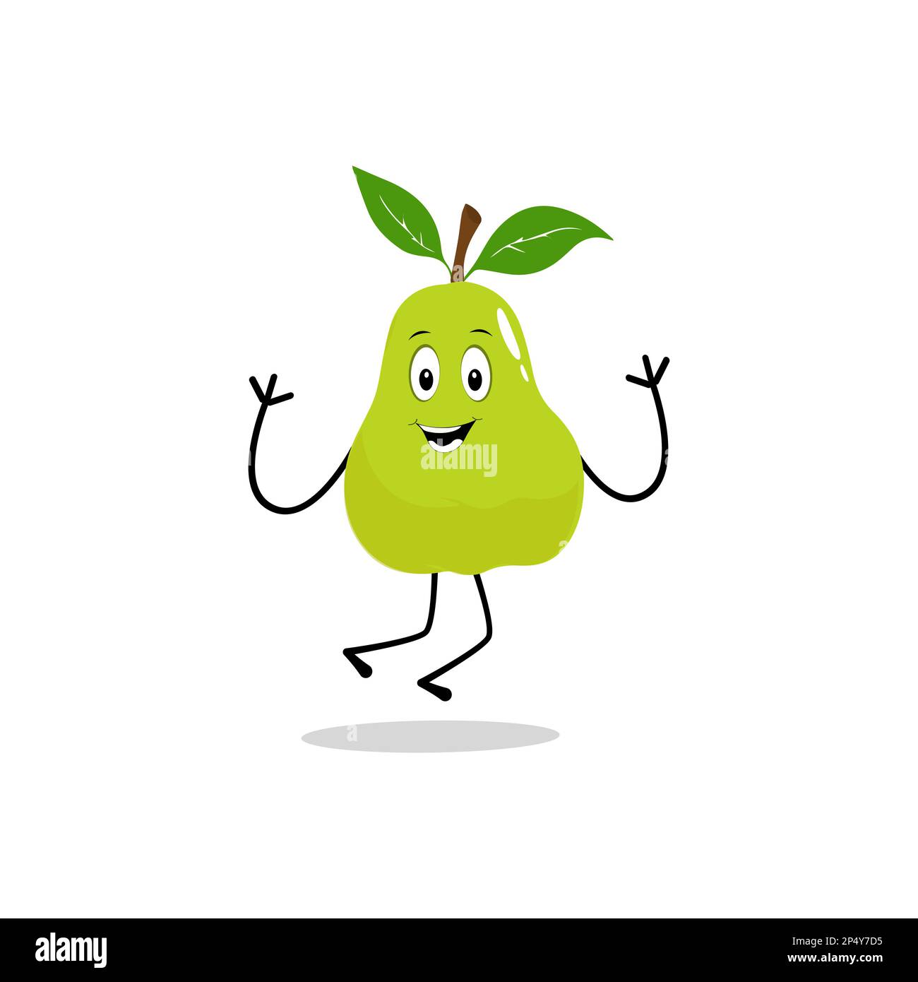 Pear fruit cartoon. Cute vector set of pear fruit character in ...