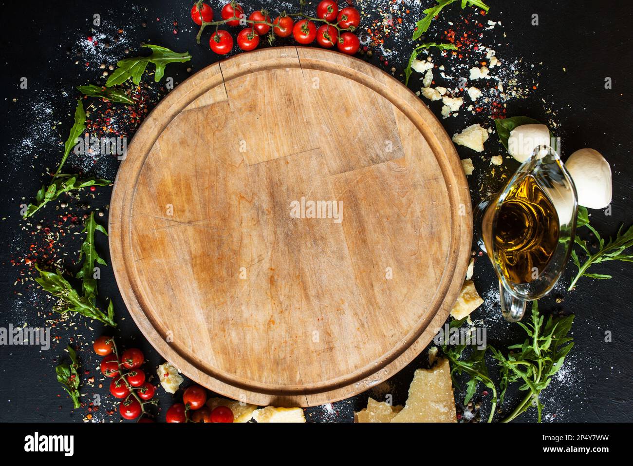 pizza template traditional italian food Stock Photo - Alamy