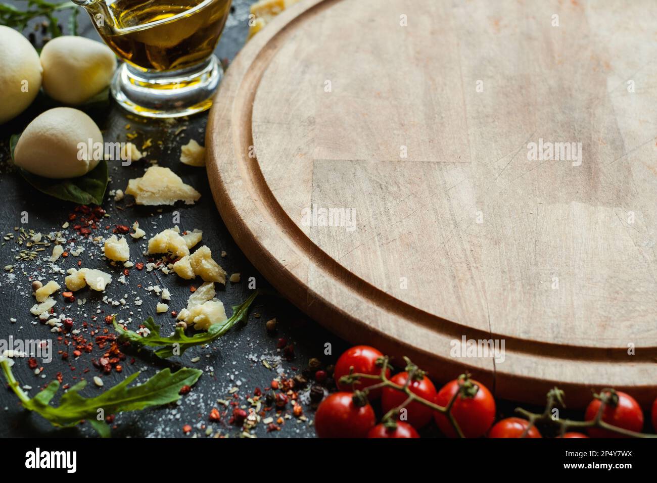 pizza template traditional italian food Stock Photo - Alamy