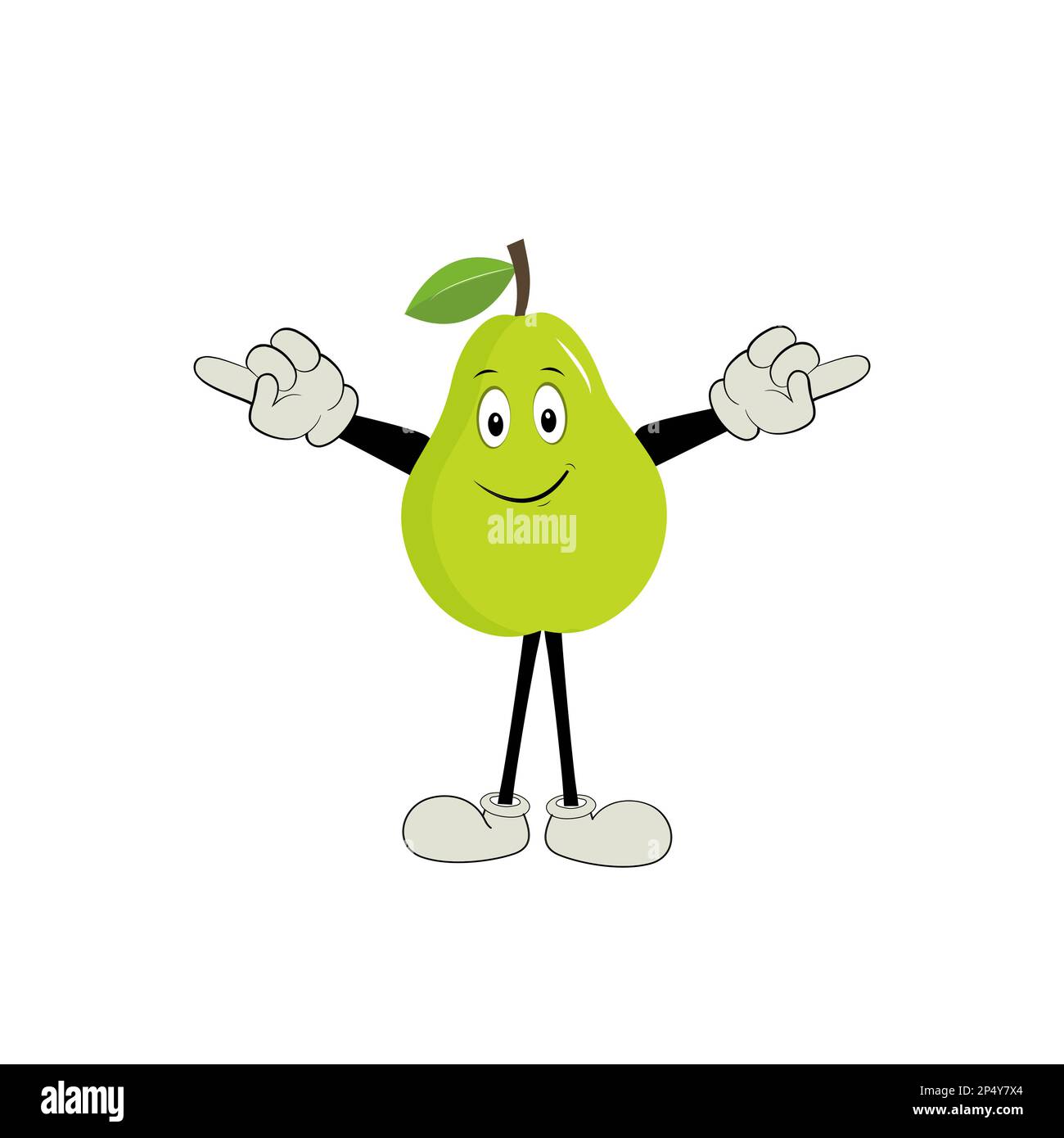 Pear fruit cartoon. Cute vector set of pear fruit character in ...