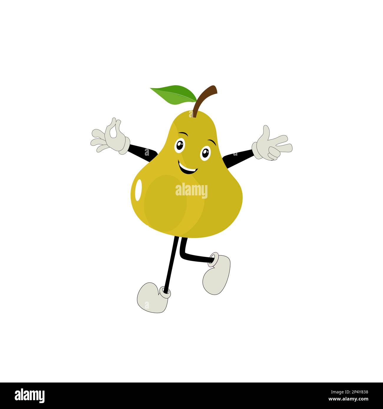 Pear fruit cartoon. Cute vector set of pear fruit character in ...