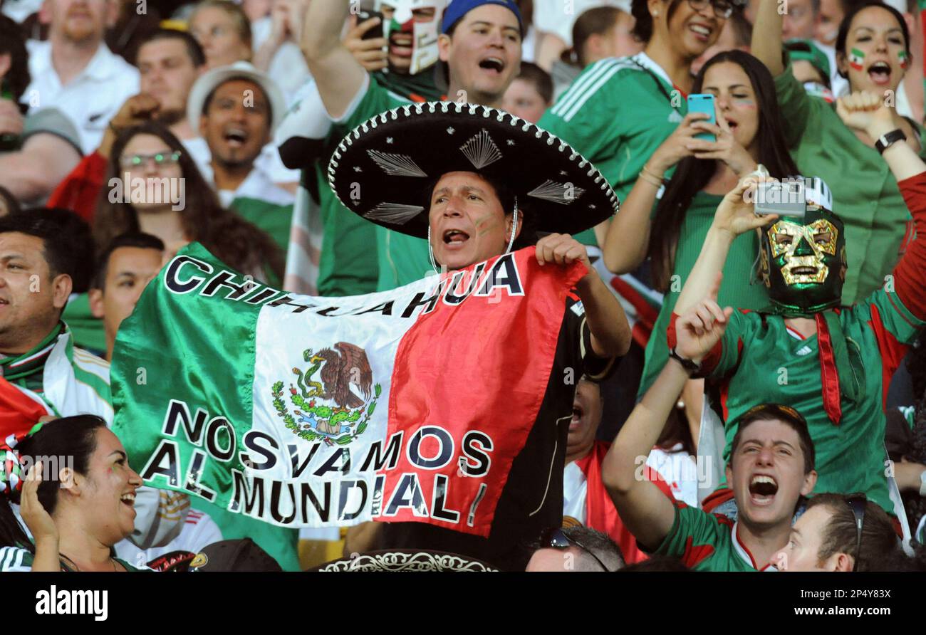 Mexican fans cheer in the World Cup soccer qualifier against New ...