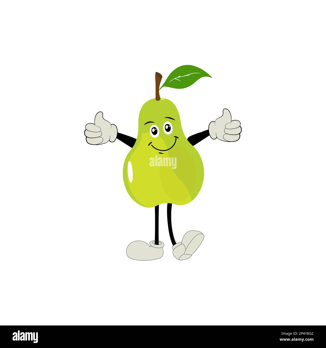 Pear fruit cartoon. Cute vector set of pear fruit character in ...
