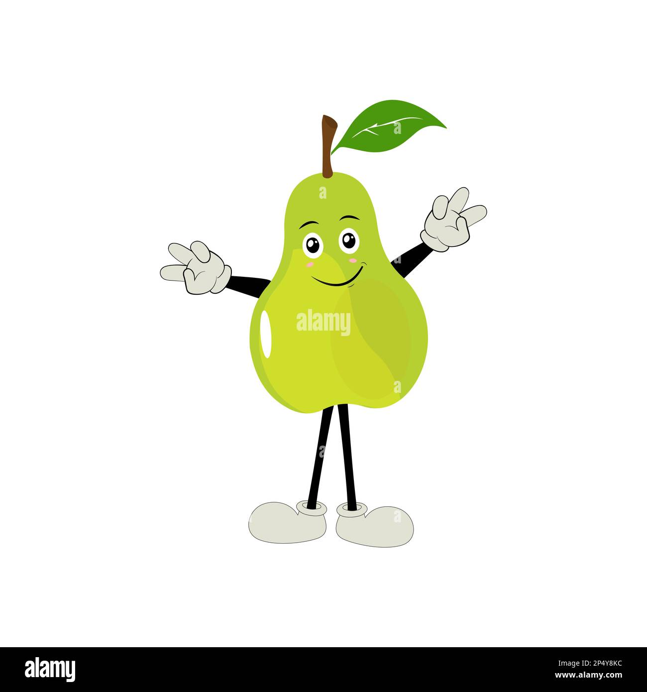 Pear fruit cartoon. Cute vector set of pear fruit character in ...