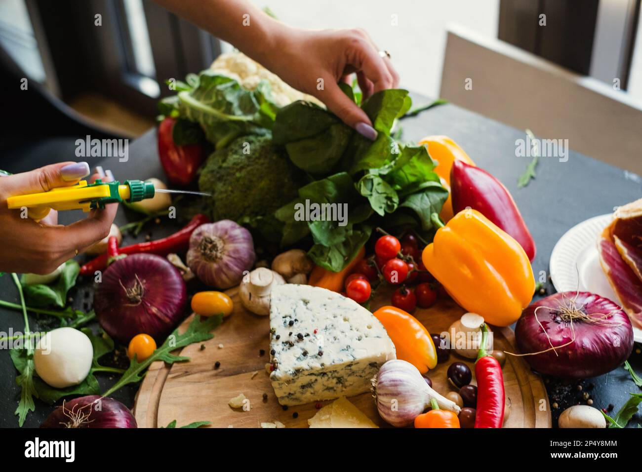 food stylist vegetables preparing art Stock Photo - Alamy