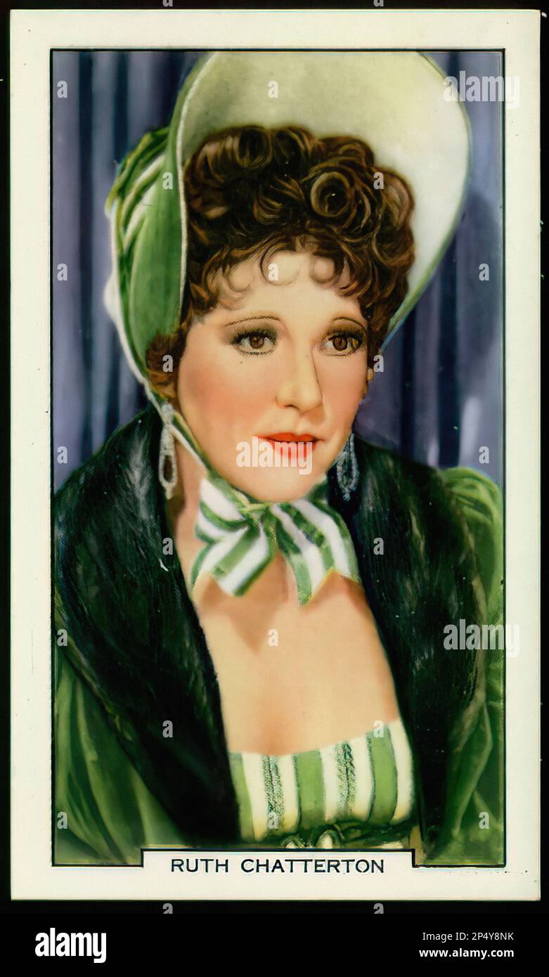 Portrait of Ruth Chatterton - Vintage Cigarette Card Stock Photo - Alamy